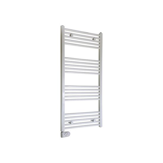 White Heated Towel Rail with Thermostat 300W