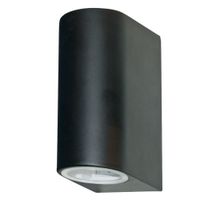 IP44 GU10 Black Stainless Steel Twin LED Outdoor Wall Light