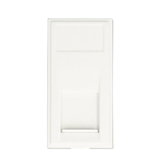 RJ45 Cat6e Outlet Euro Module 25x50mm White