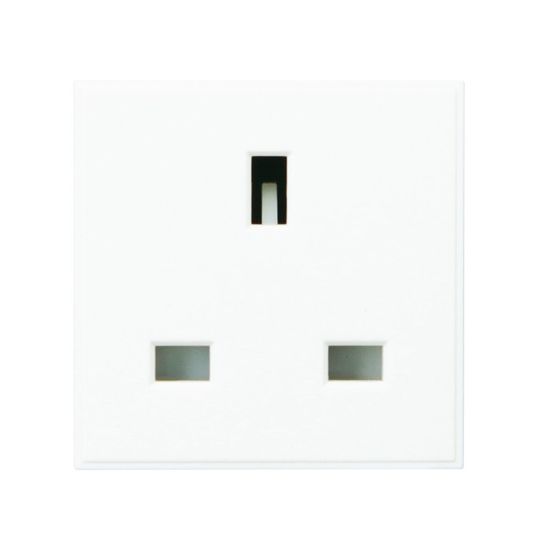 13A Socket Outlet Euro Module 50x50mm White