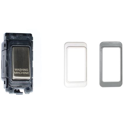 G30-SS-WM Eurolite 20A Double Pole Switch, 'Washing Machine', Satin ...