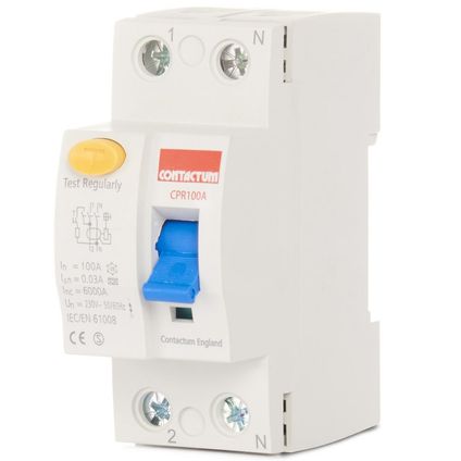 CPR100A Contactum 100A RCD, 2 Pole, Class A, 30mA | YESSS Electrical