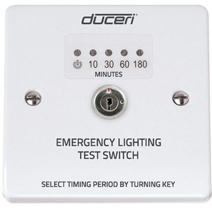 EMTS ESP Emergency Light Test Switch, 1 Gang, White, 2 x Spare Keys ...