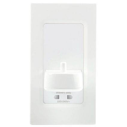 Electric Toothbrush Charger with Shaver Socket, Oral-B/Braun, White, IP44