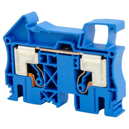 Push In Spring Clamp DIN Rail Terminal, 6mm², 41A, 1kV, Blue