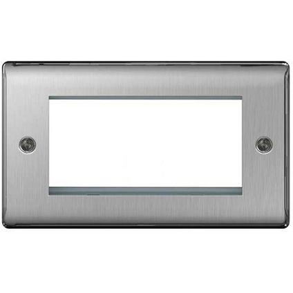 NBSEMR4 BG Electrical Accessories Euro Module Front Plate, 4 Module, 2 ...