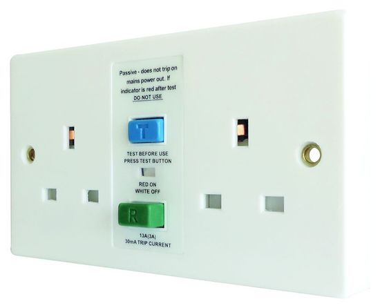 13A 2 Gang Twin Unswitched RCD Socket