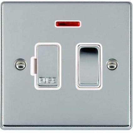 77SPNBC-W Hamilton 13A Double Pole Fused Spur + Neon, 1 Gang, Bright ...