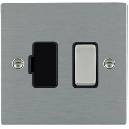 84SPSS-B Hamilton 13A Double Pole Fused Spur, 1 Gang, Satin Steel ...
