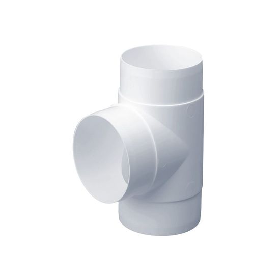 EasiPipe Rigid Duct Horizontal T Piece (100mm) - White