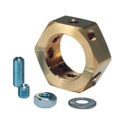 Brass Earthing Nut with Grub Screw, 20mm [Pack of 2]