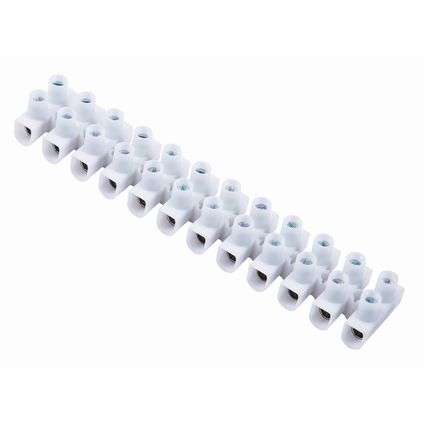 12 Way Strip Connector, 15A, 2.5mm²-10mm², 450V, Steel Insert, White