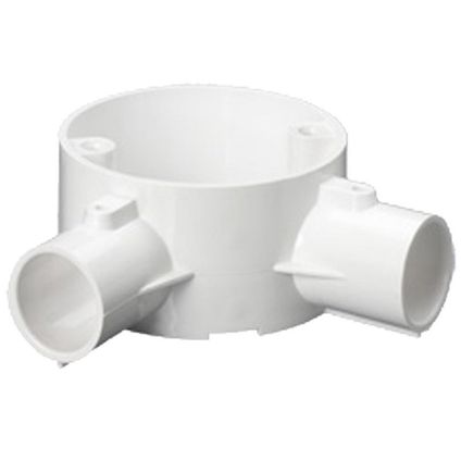 25CJB4W Schneider 25mm 2 Way Angle Junction Box - White | YESSS Electrical