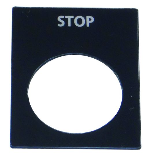 Legend Plate 22mm - Stop