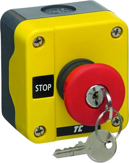 Plastic Boxed Emergency Stop Station (IP65) Key Release + 1N/C