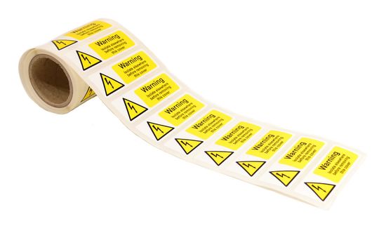 Warning Isolate Elsewhere Label - (250 Roll SAV) 75 x 25mm