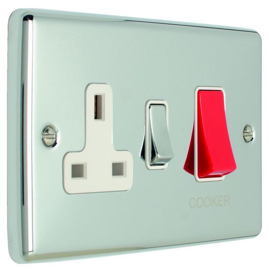 Cooker Control Unit - Polished Chrome/White