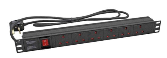 Horizontal 6 Way PDU 1u 19in