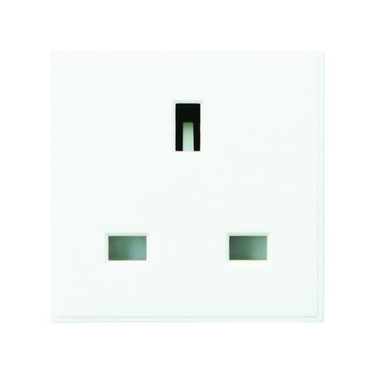 13A Socket Outlet Euro Module 50x50mm White