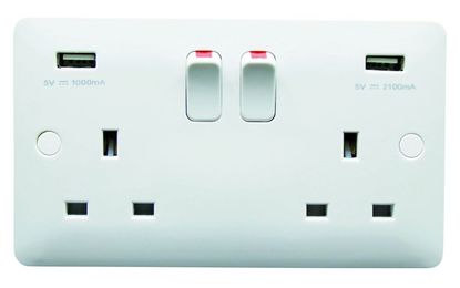1 Gang 45A Cooker Outlet White