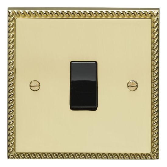 10A 1 Gang 2 Way Switch - Brass/Black