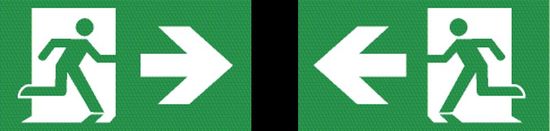 Emergency LED Multi-Mount Exit Sign Legend - Running Man Arrow Left & Right