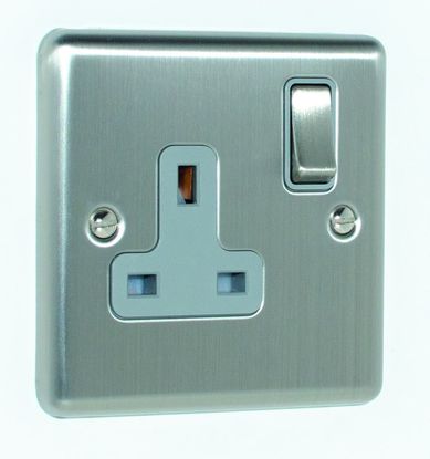 13A Switched Fuse Spur - Satin Stainless Steel