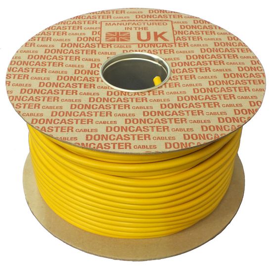 Tri Rated Cable, 0.5mm², PVC, Yellow (100m Drum)