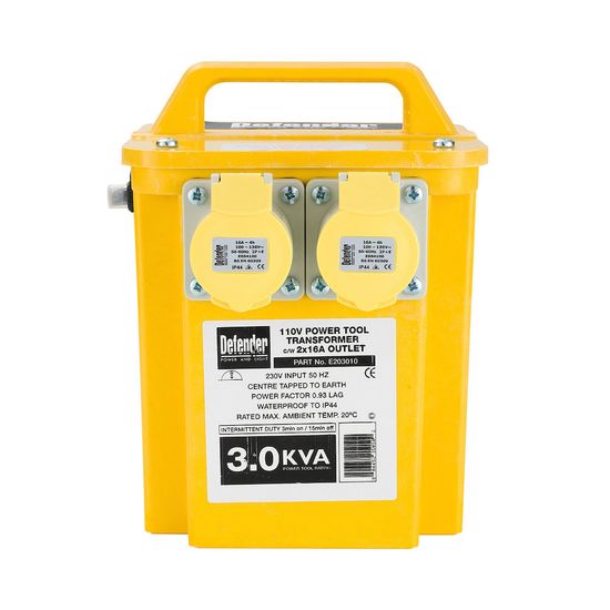 3kA Portable Transformer 110V 2 Outlets 1.8 Lead