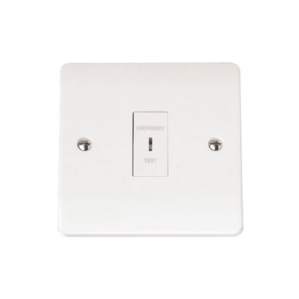 Click Mode 10A DP 1 Gang Emergency Test Key Switch White
