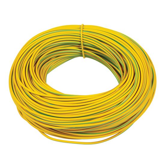 6mm PVC Earth Sleeving, Green/Yellow (100m)