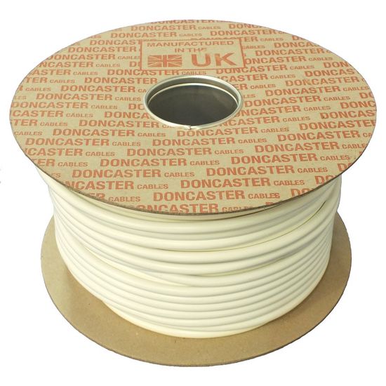 Tri Rated Cable, 0.75mm², PVC, White (100m Drum)