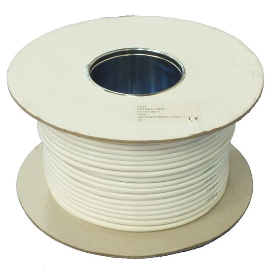 Telephone Cable, 4 Pair, PVC, White (200m Drum)
