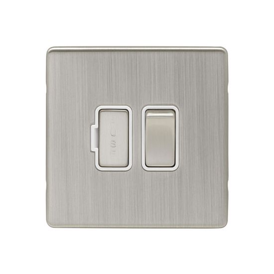 Screwless 13A Switched Fuse Spur - Satin Nickel/White Screwless 13A Switched Fuse Spur - Satin Nickel/White